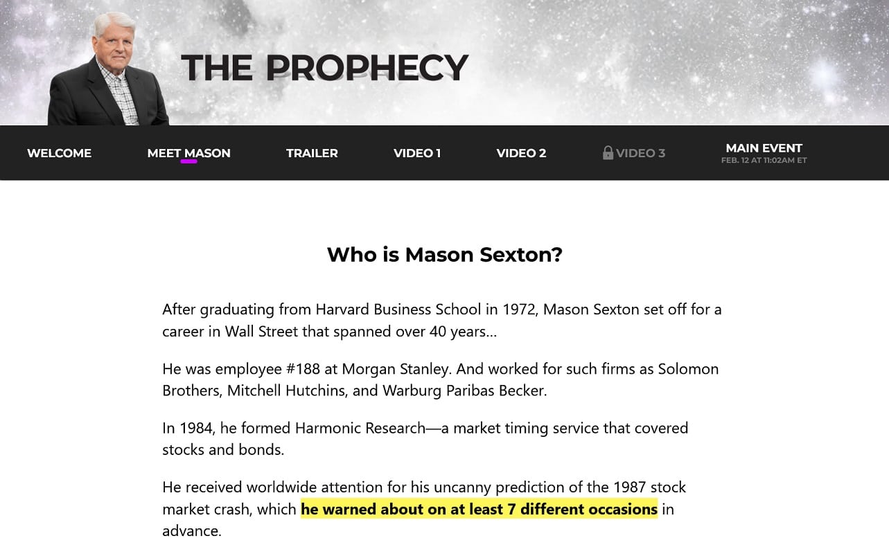 Mason Sexton The Prophecy Event - What Is All About?